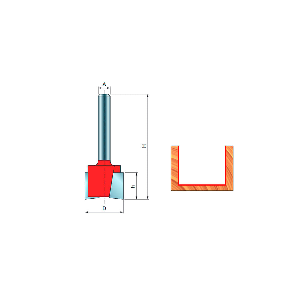Fresa Reta 12-16912P Ø 22,0mm, Altura de Corte 38,1mm Freud - varotti